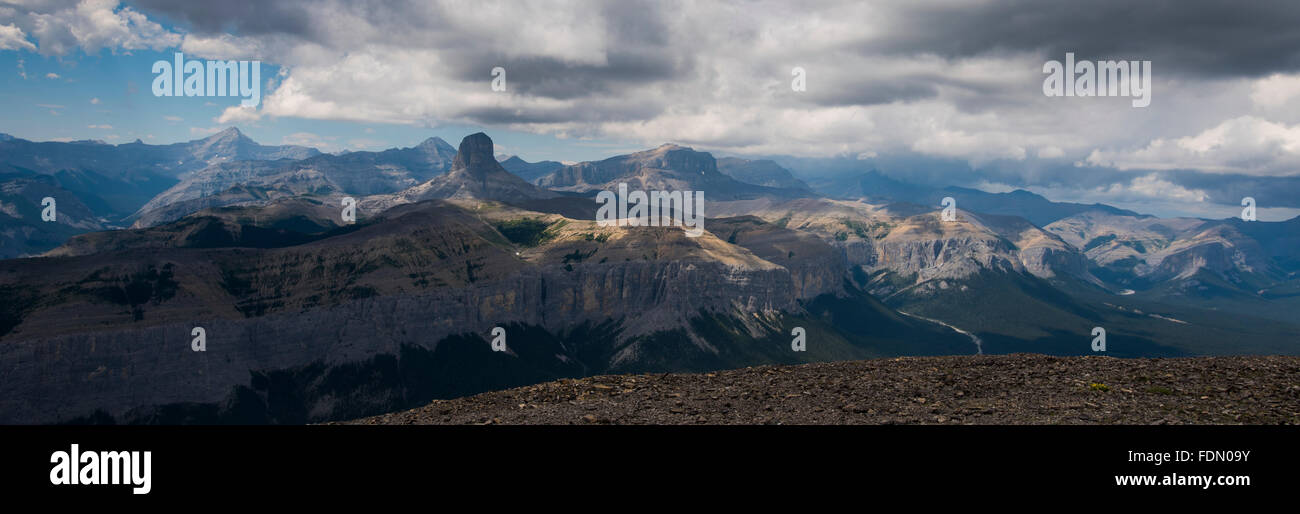 Hiking vista from Mount Black Rock Fire lookout, Kananaskis Country ...