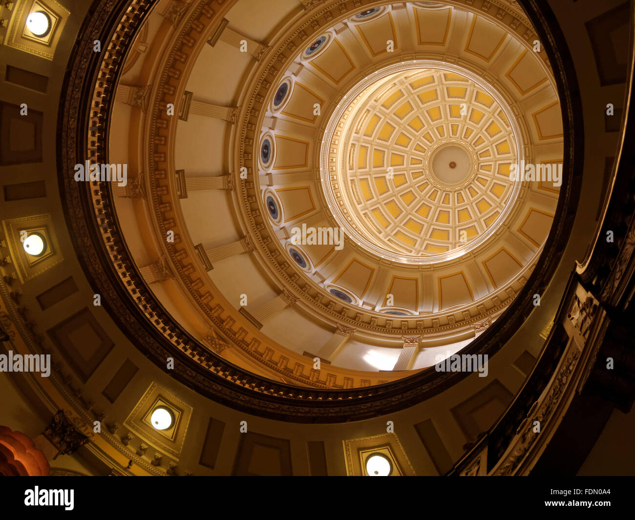 Interior view of the rotunda of the Denver, Colorado state capitol ...