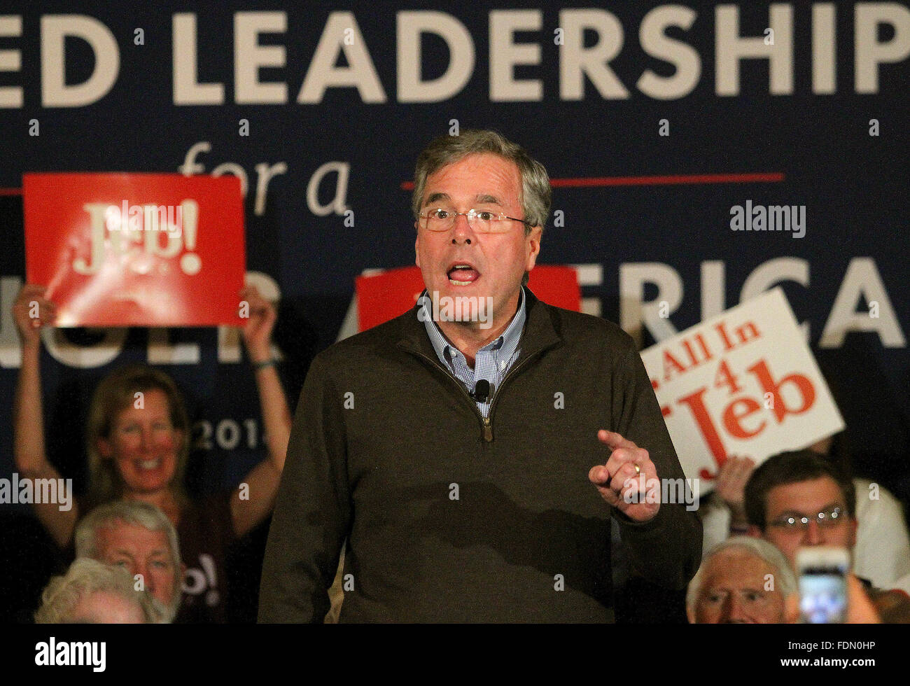 Davenport, Iowa, USA. 31st Jan, 2016. Presidential candidate Jeb Bush ...
