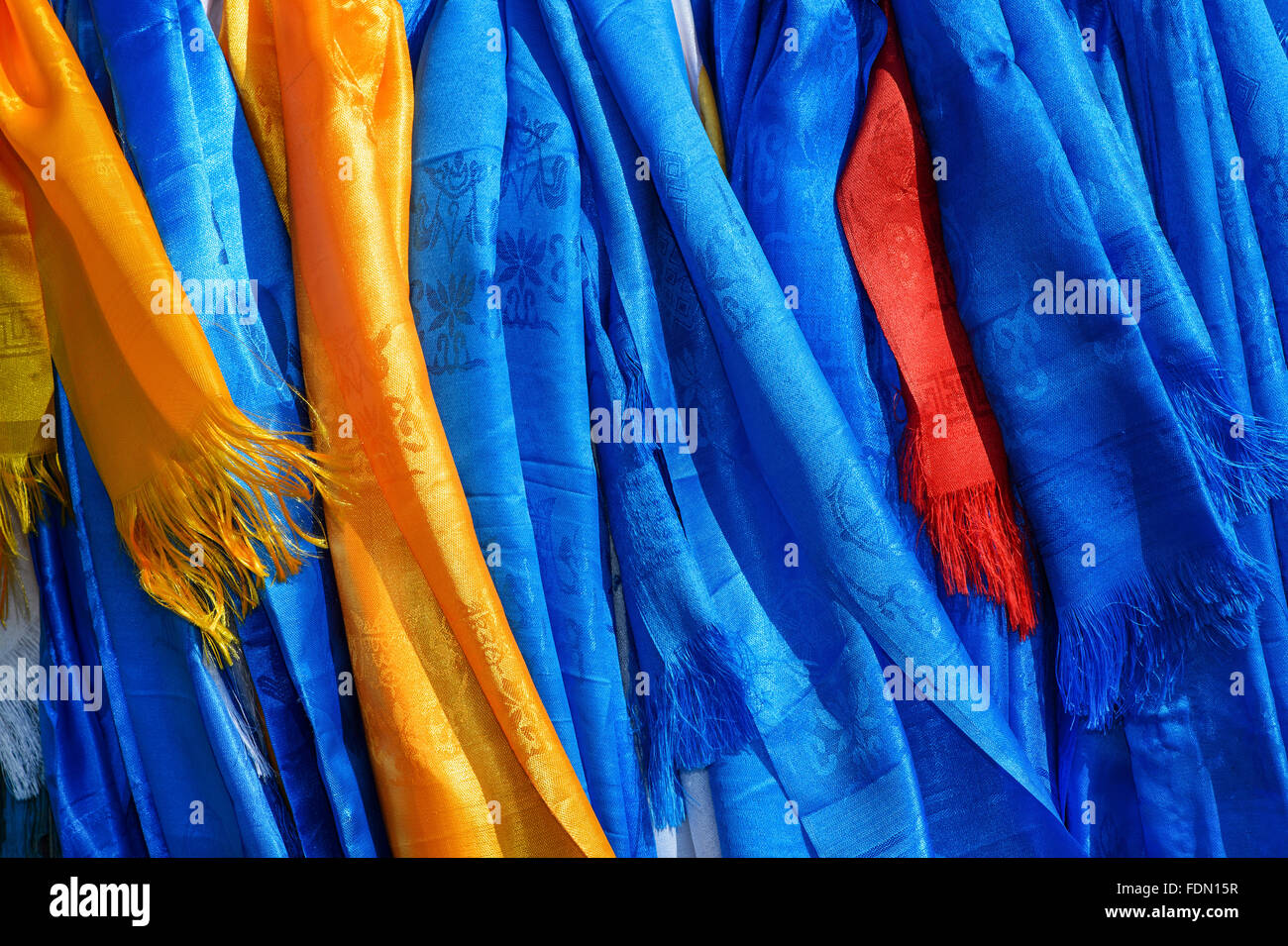 Khatas, traditional silken prayer shawls, Erdene Zuu Monastery ...