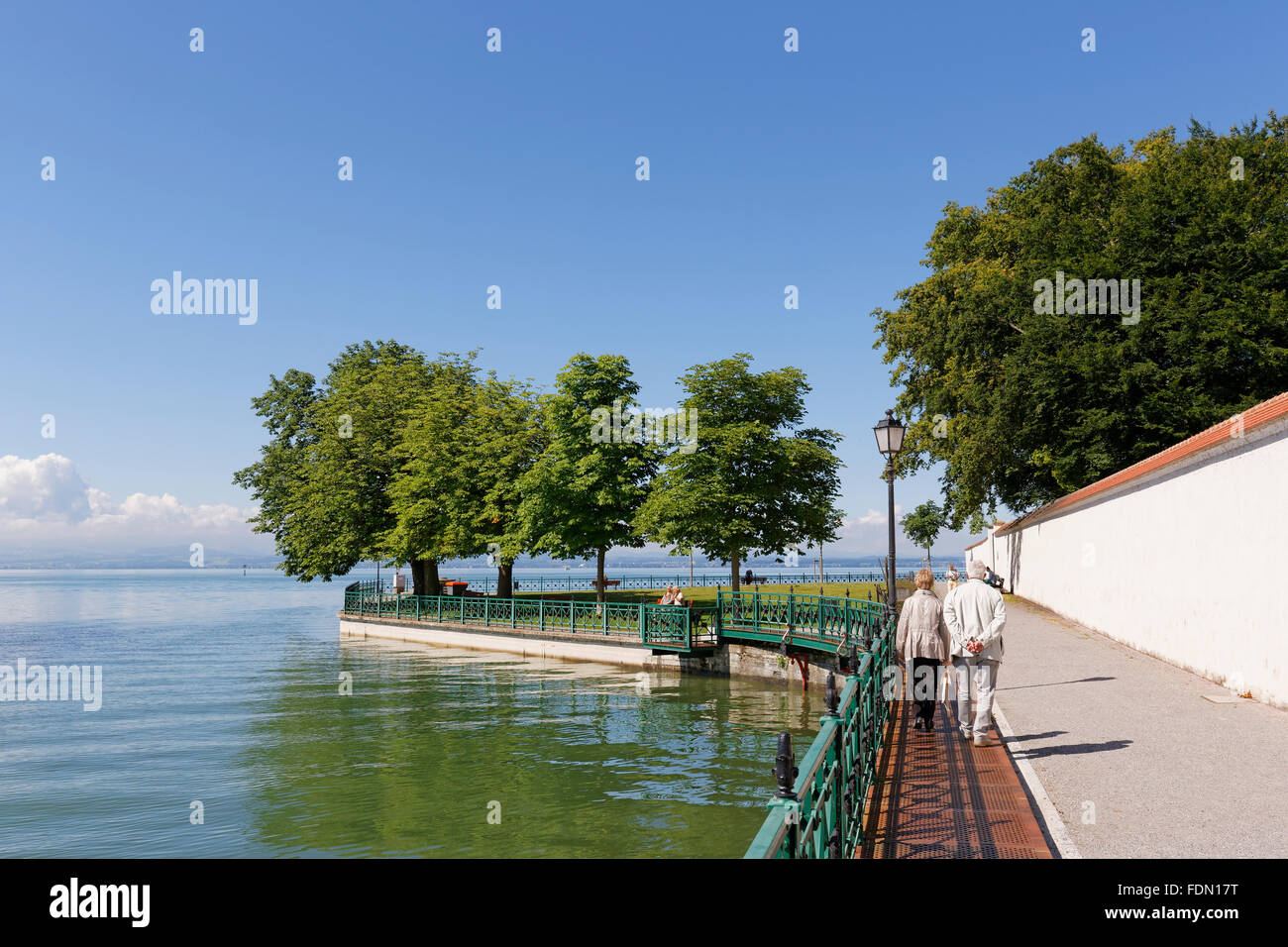 Promenade, Lake Constance, Friedrichshafen Castle, Upper Swabia ...