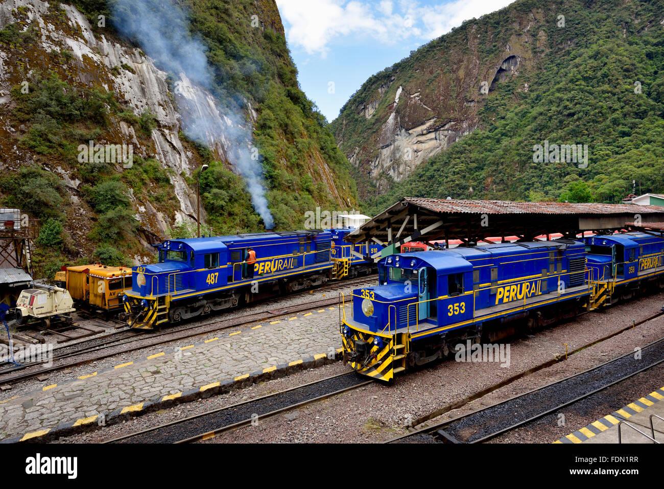 Terminus of the Peruvian southern railway Ferrocarril del Sur, Aguas ...