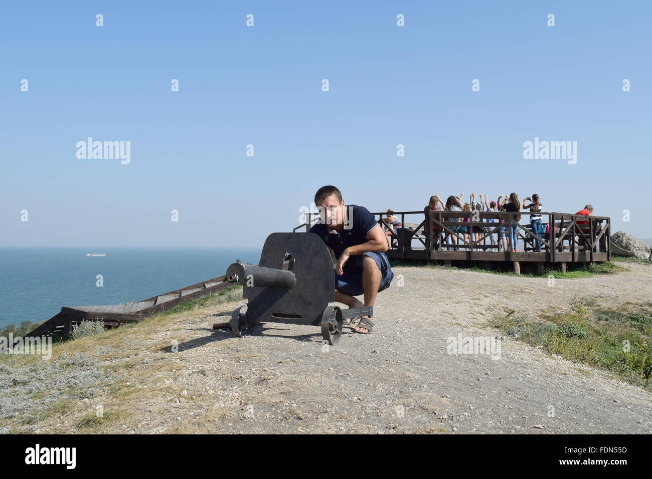 Man with a gun hoax Stock Photo - Alamy
