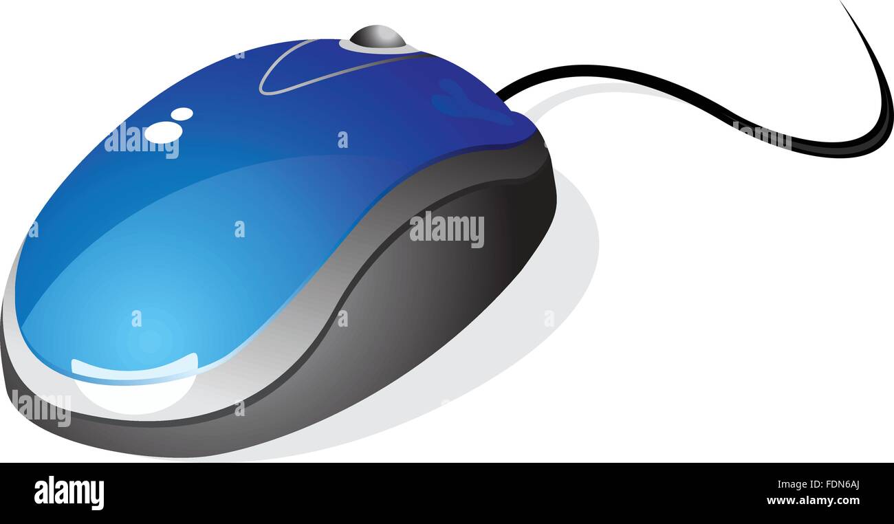 Blue computer mouse vector illustration Stock Vector Image & Art - Alamy