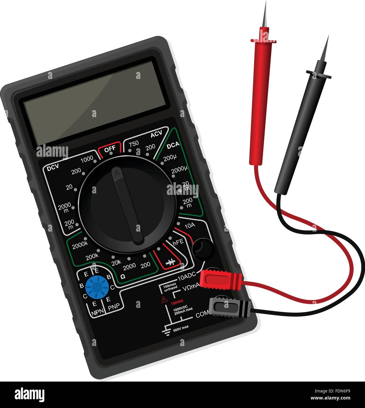 Digital black multimeter vector illustration Stock Vector Image & Art ...