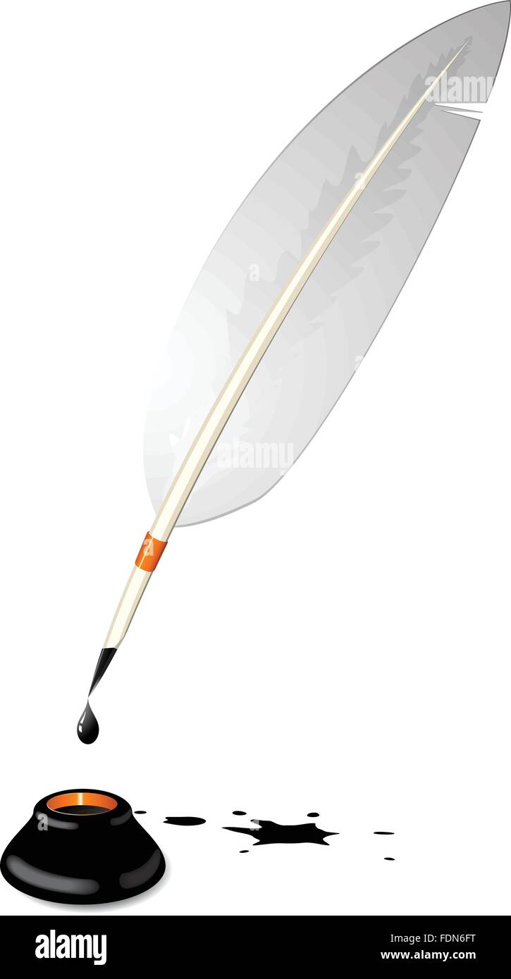 Goose feather and ink Stock Vector Image & Art - Alamy