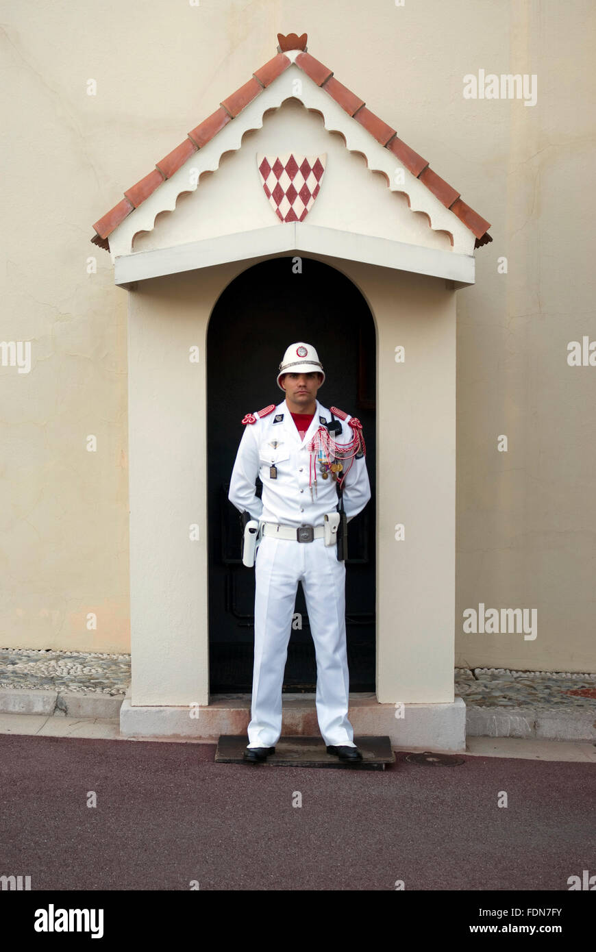 Guard on duty at royal palace of Monaco Stock Photo - Alamy
