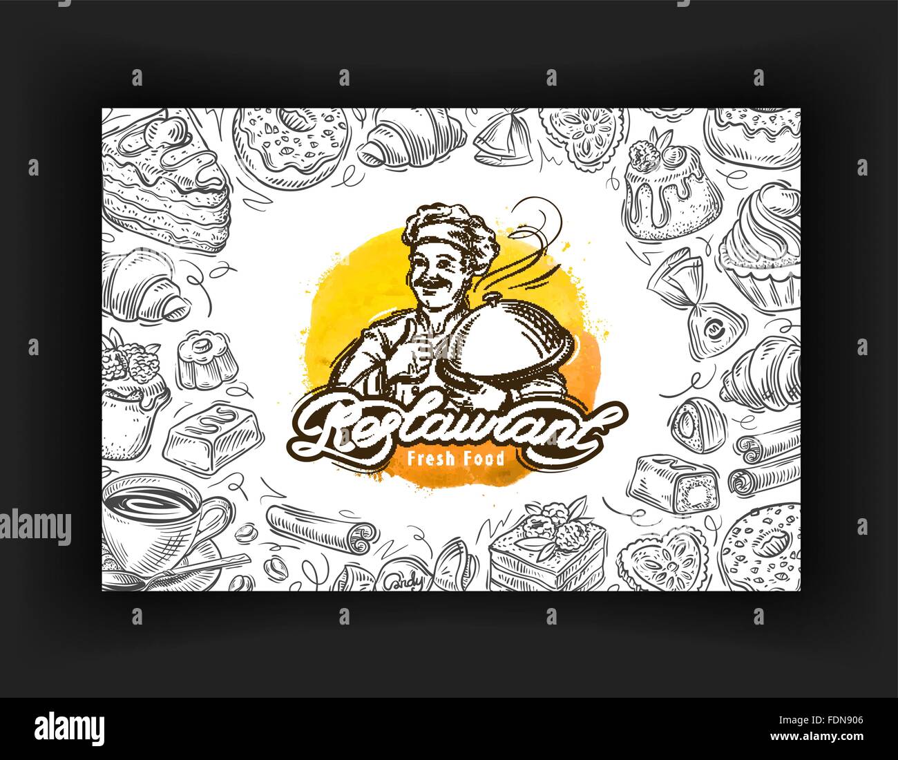 restaurant vector logo design template. cafe, eatery or dessert icons ...