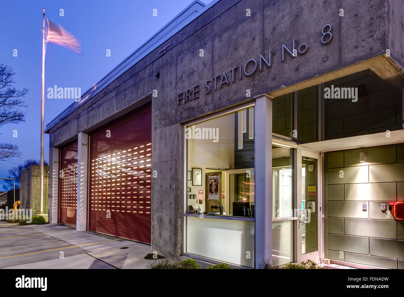 Fire Station in Seattle Washington USA. Photographed at twilight Stock ...
