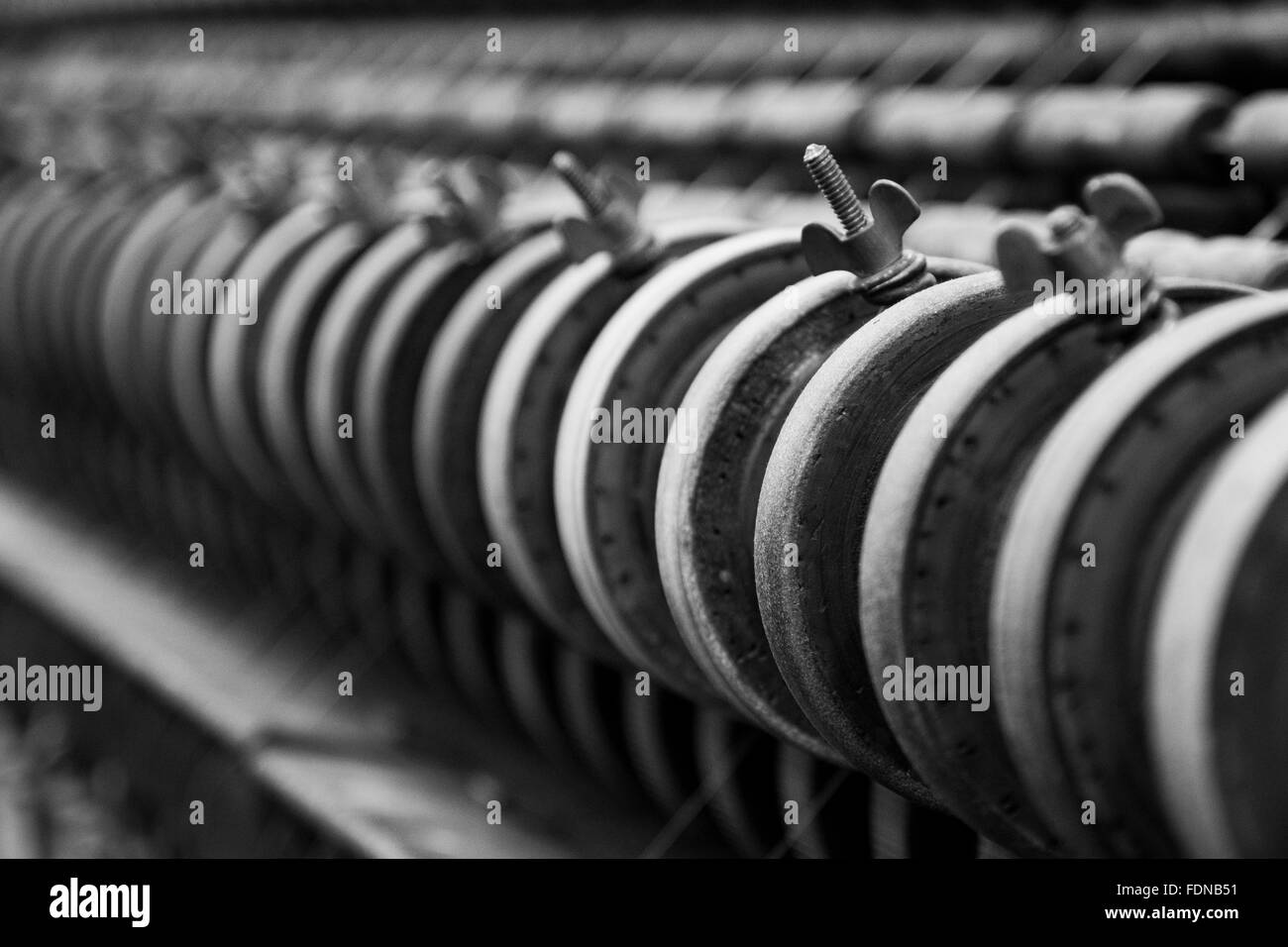 Old textile machinery at Bradford Industrial Museum, Bradford West ...