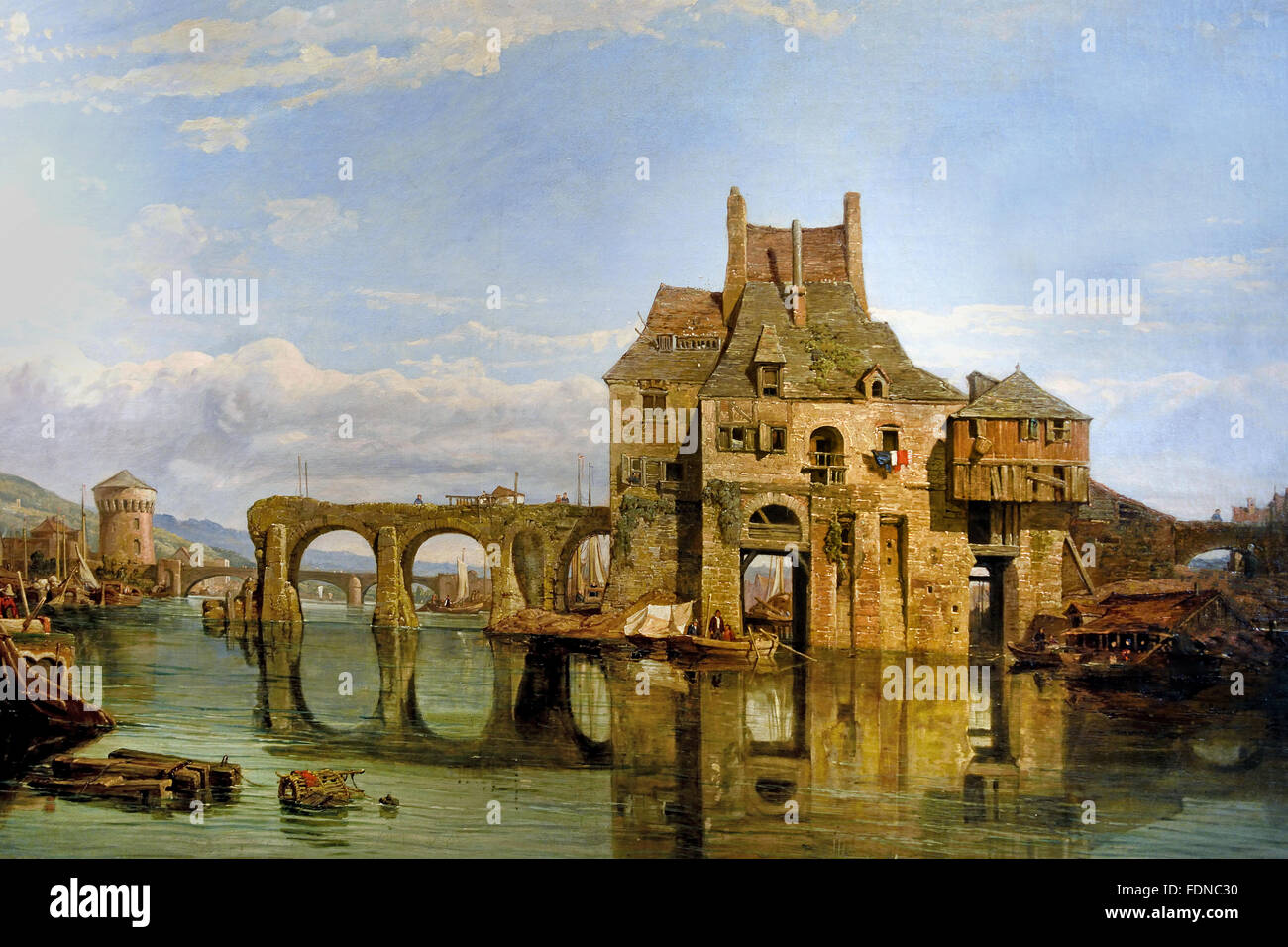 The Old Bridge at Angers 1859 George Clarkson Stanfield 1812-1878 ...