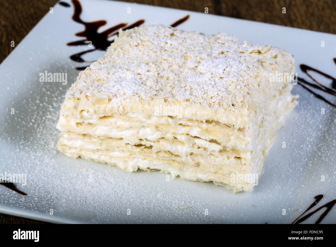 Cake Napoleon - multi layered pie Stock Photo - Alamy