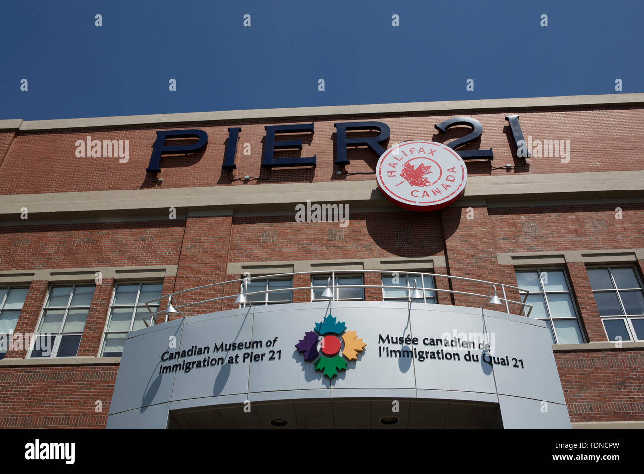 Facade of the Canadian Museum of Immigration at Pier 21 in Halifax ...