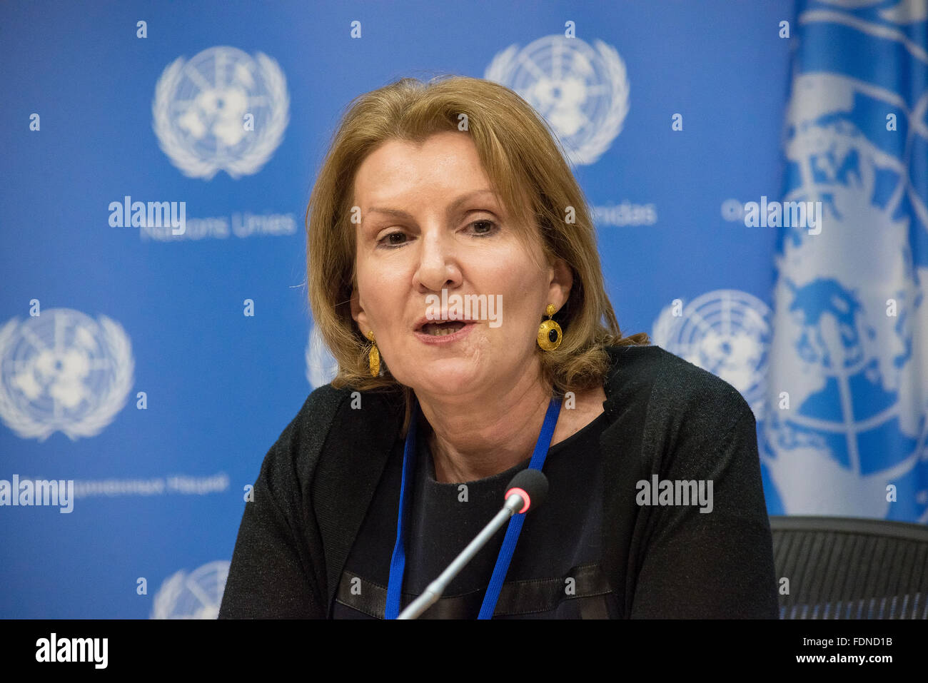 New York, United States. 01st Feb, 2016. Azita Berar Awad speaks to the ...