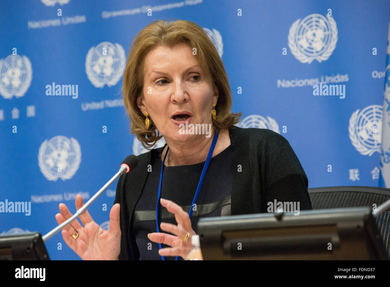 New York, United States. 01st Feb, 2016. Azita Berar Awad speaks to the ...