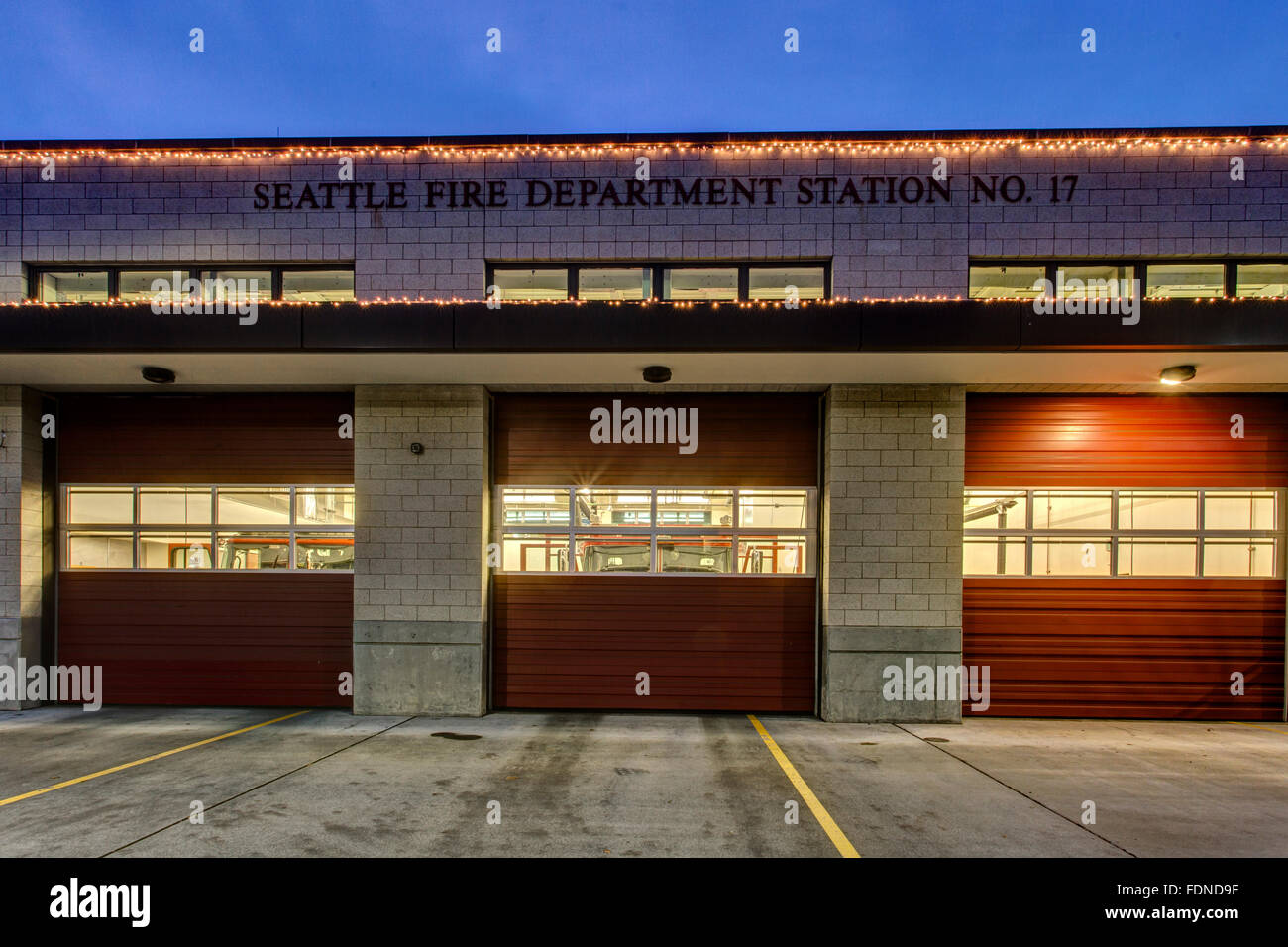 Fire Station in Seattle Washington USA. Photographed at twilight Stock ...