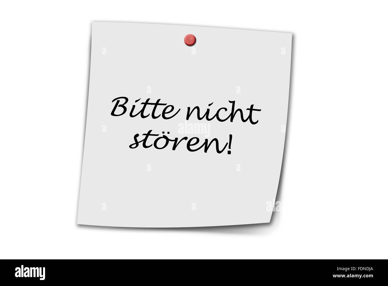bitte nicht stören (german do not disturb) written on a memo isolated ...