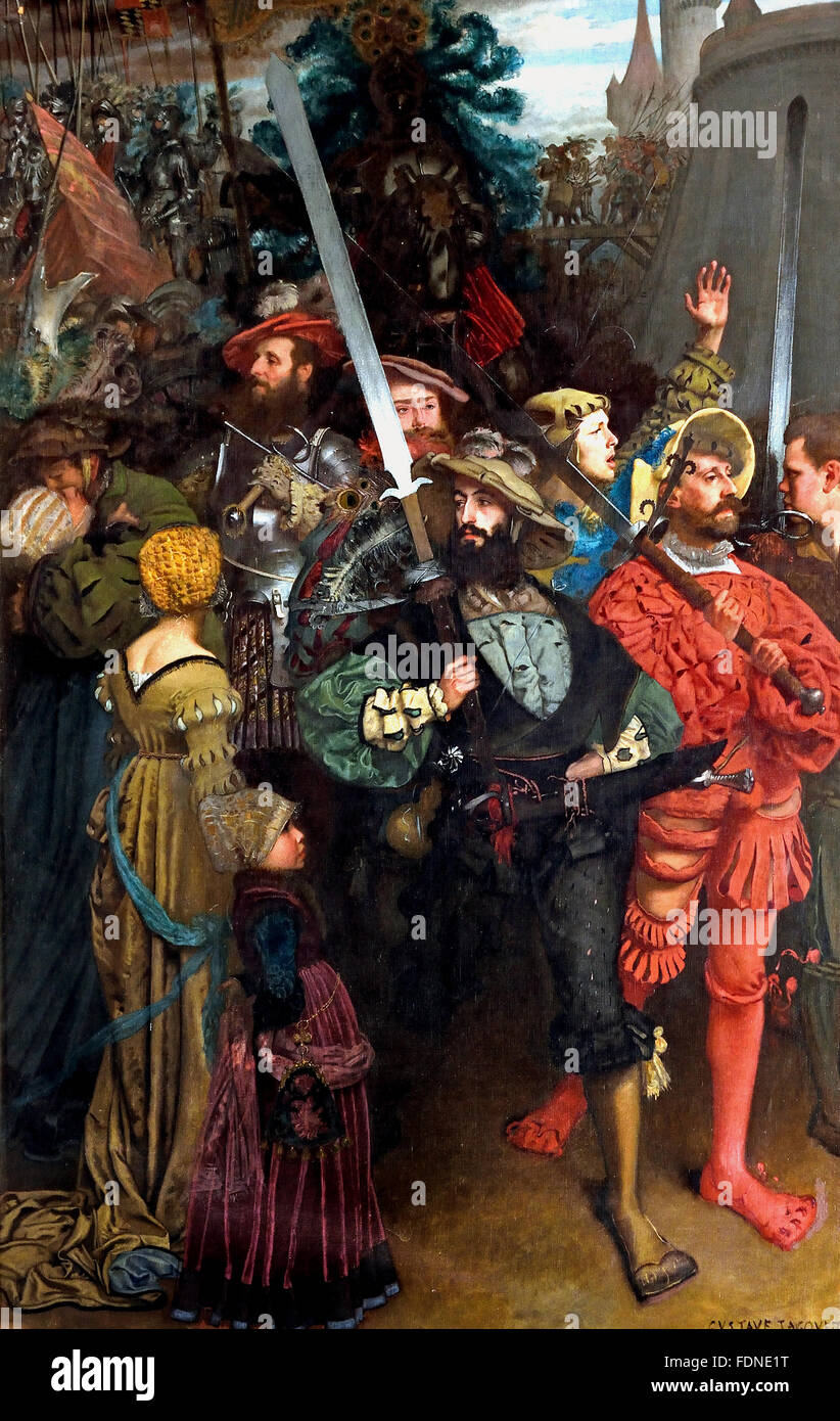 Departure of The Lansquenets Or German Mercenaries Serving 1868 Gustave ...