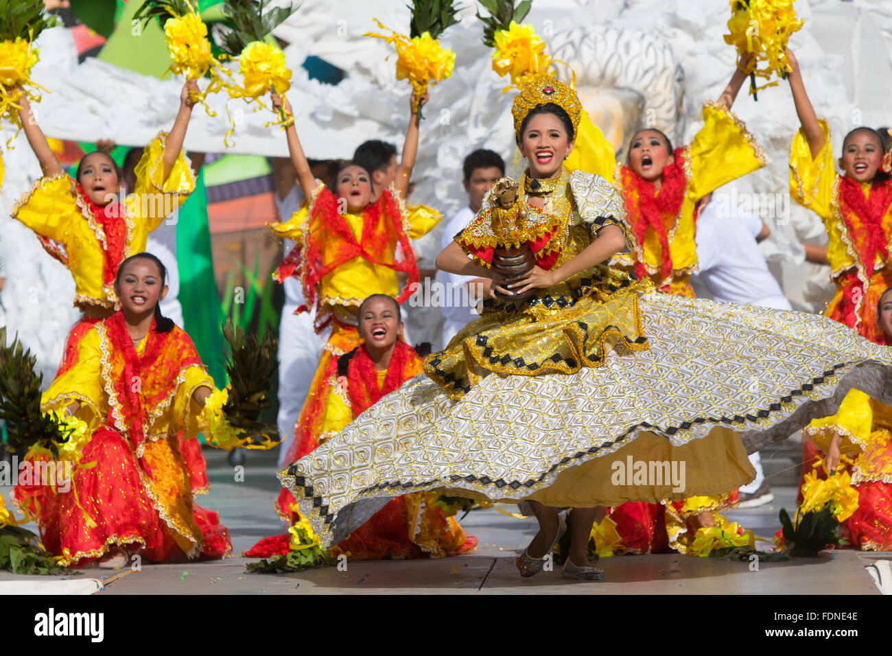 Cebu City,Philippines 09/01/2016. Dancers from the Provincial areas ...