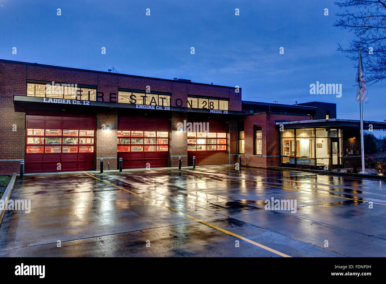 Fire Station in Seattle Washington USA. Photographed at twilight Stock ...