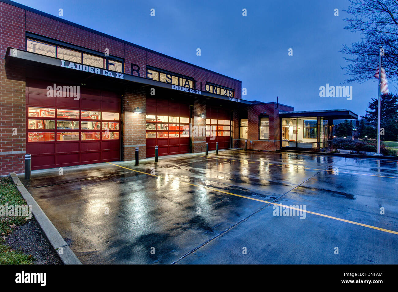 Fire Station in Seattle Washington USA. Photographed at twilight Stock ...