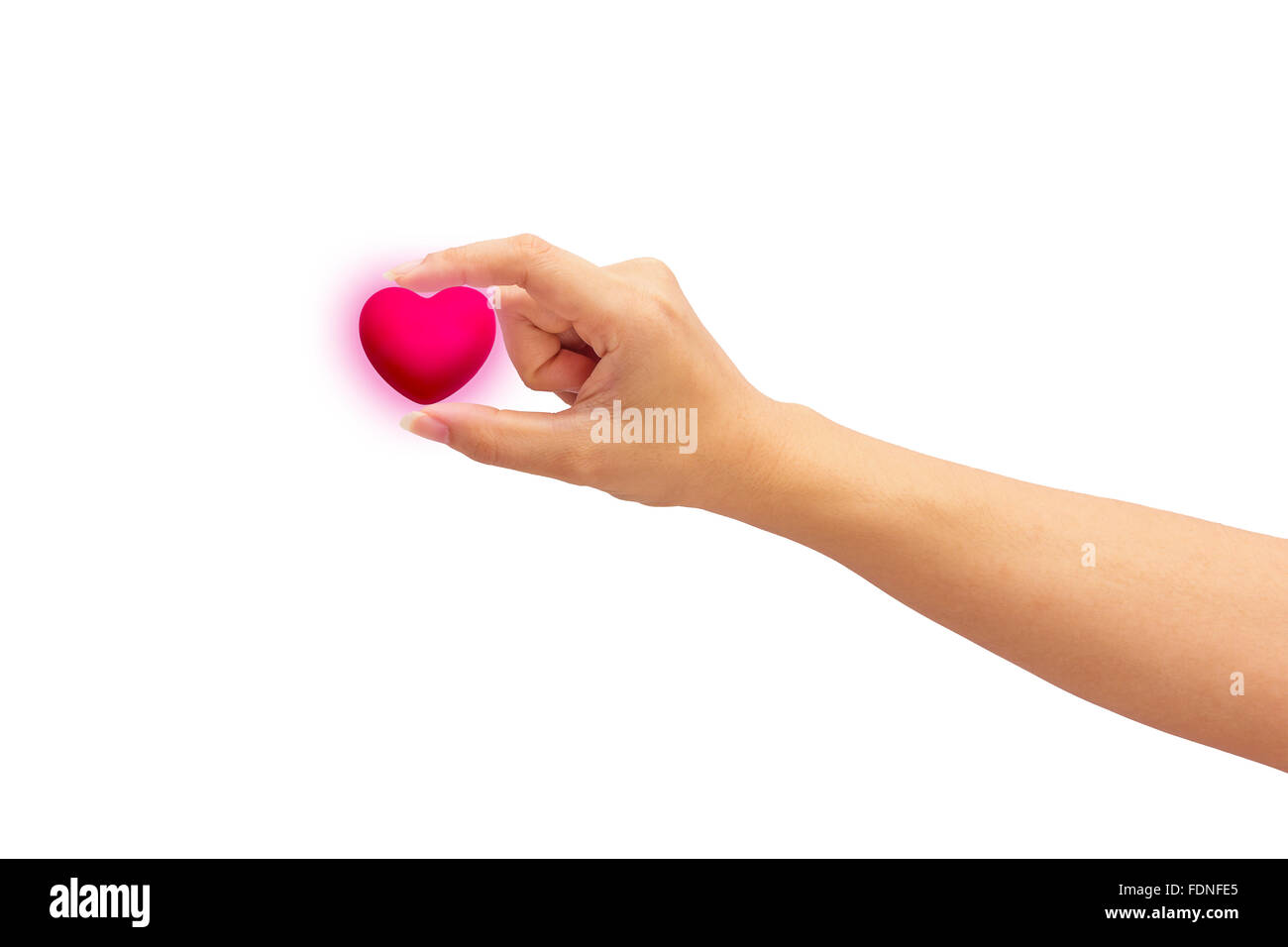 pink heart in man hands, isolated on white background Stock Photo - Alamy
