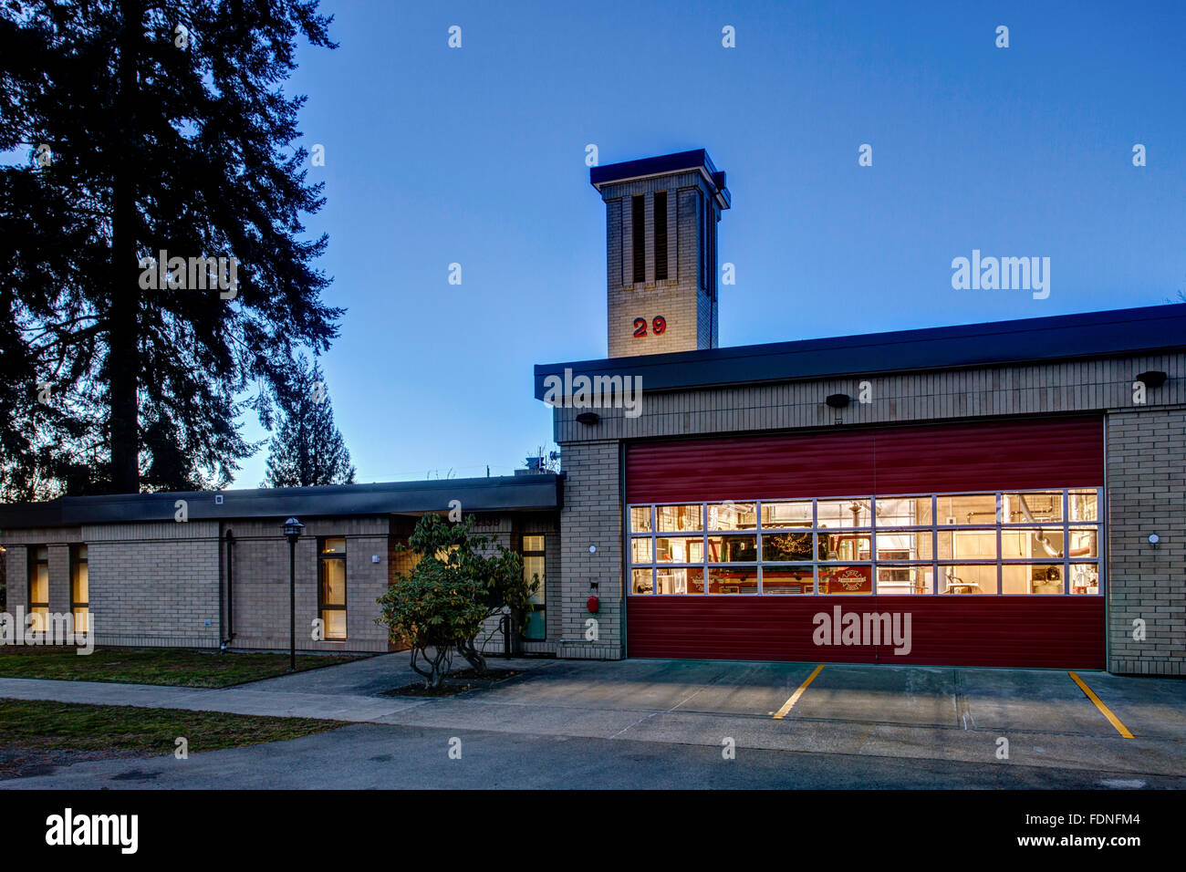 Fire Station in Seattle Washington USA. Photographed at twilight Stock ...