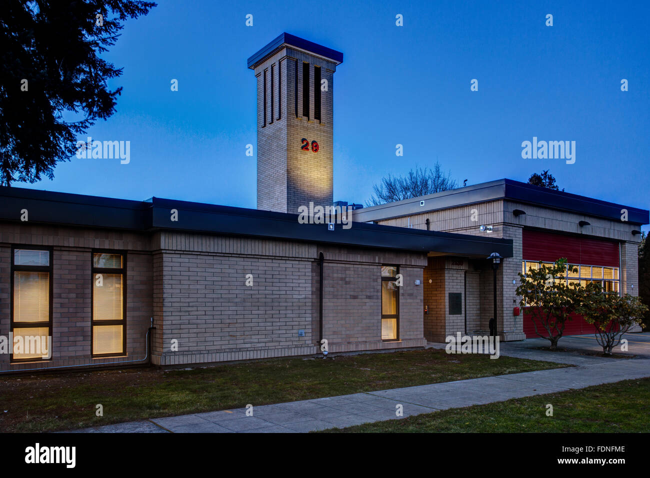 Fire Station in Seattle Washington USA. Photographed at twilight Stock ...