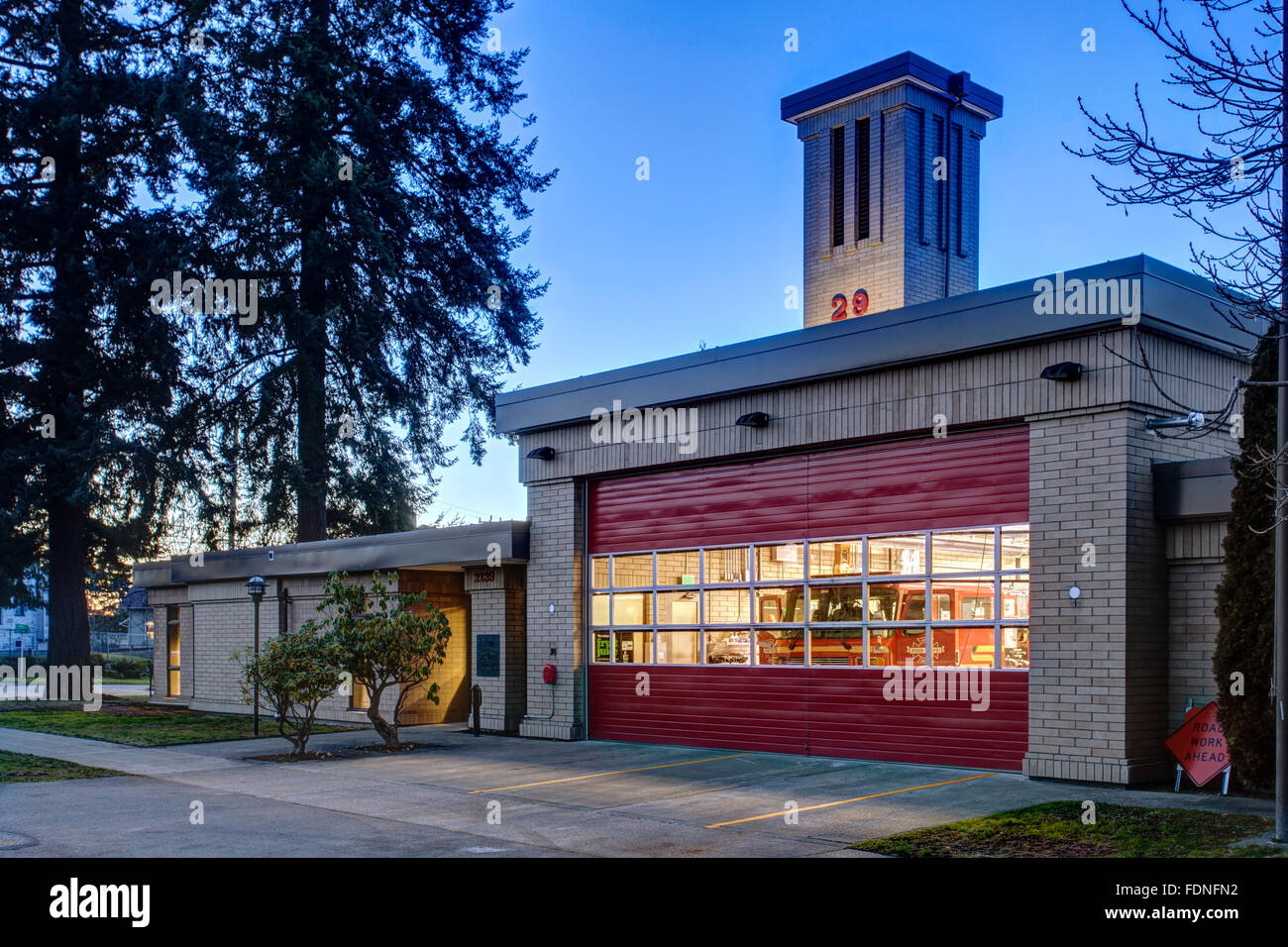Fire Station in Seattle Washington USA. Photographed at twilight Stock ...