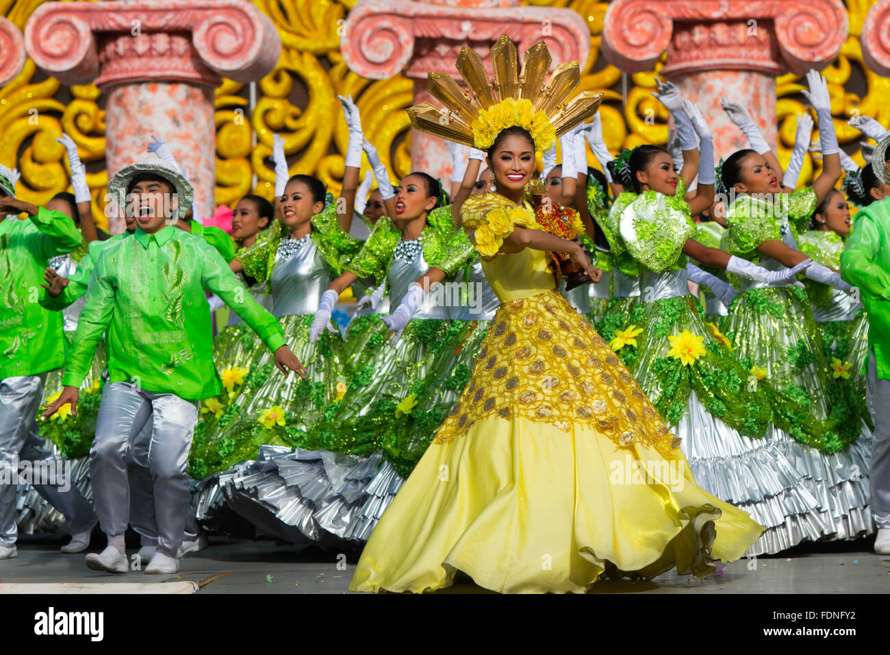 Cebu City,Philippines 09/01/2016. Dancers from the Provincial areas ...