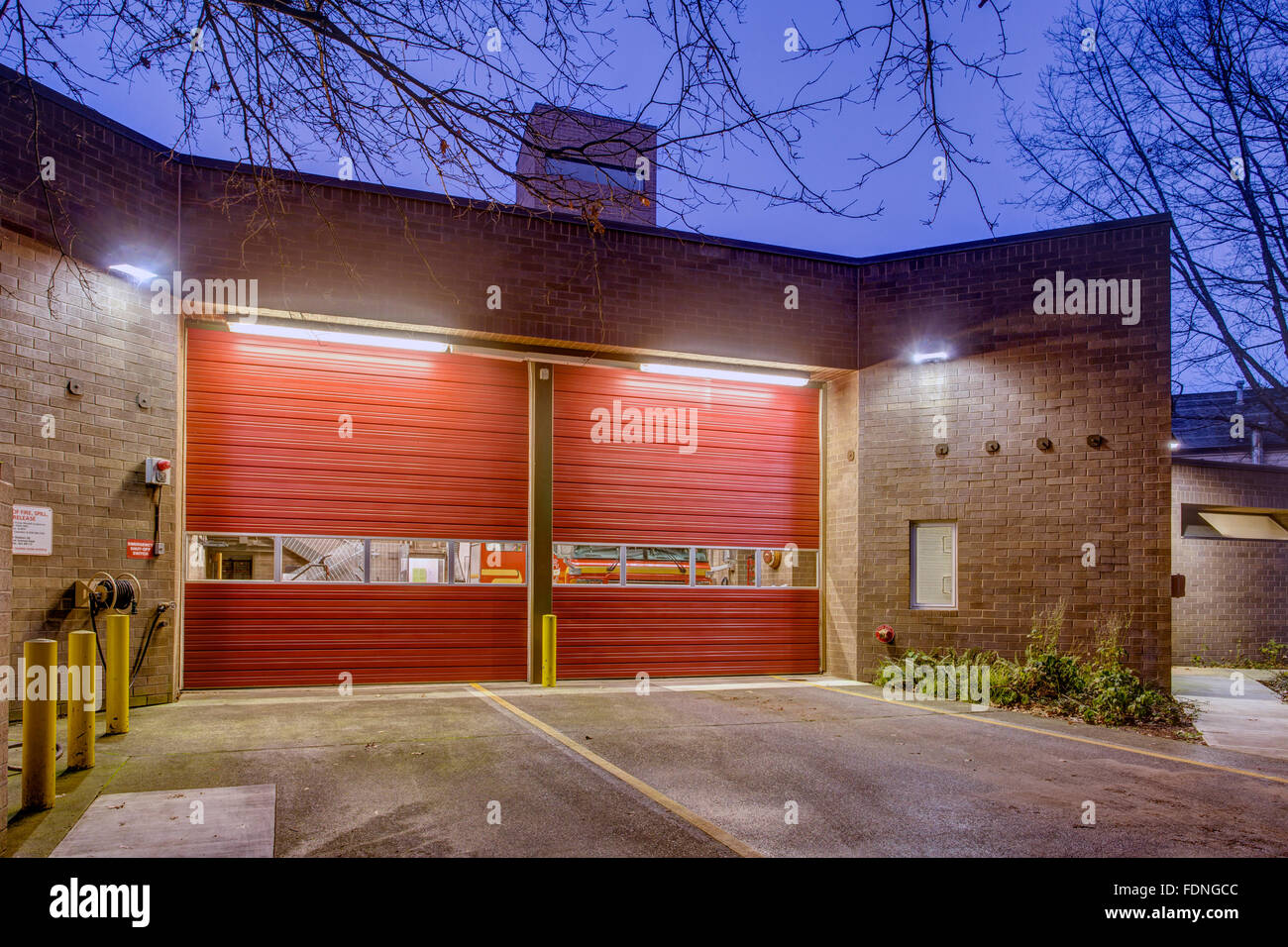 Fire Station in Seattle Washington USA. Photographed at twilight Stock ...