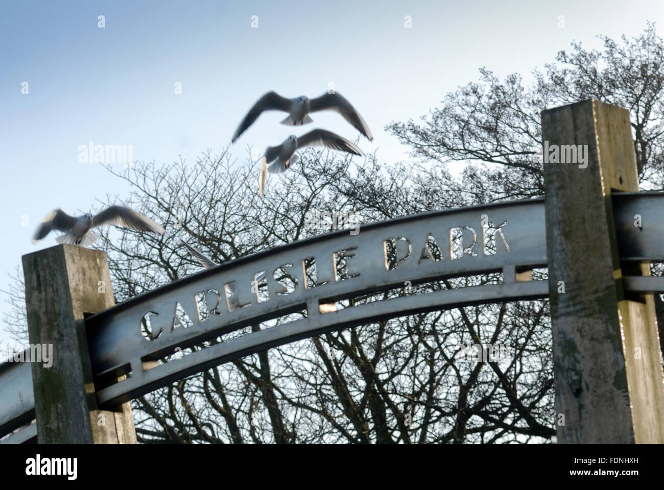 Entrance to Carlisle Park, Morpeth, Northumberland Stock Photo - Alamy