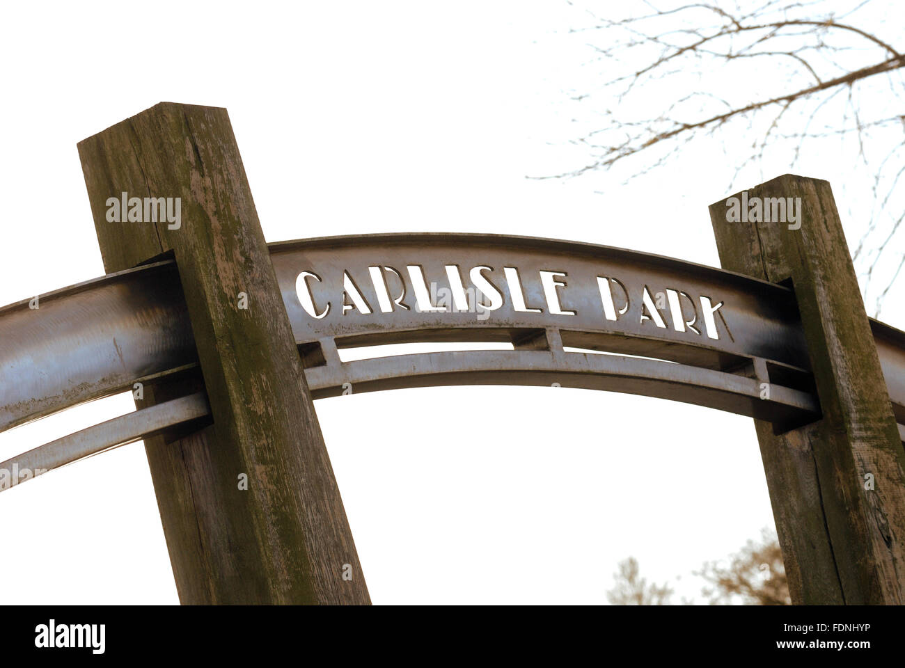 Entrance to Carlisle Park, Morpeth, Northumberland Stock Photo - Alamy