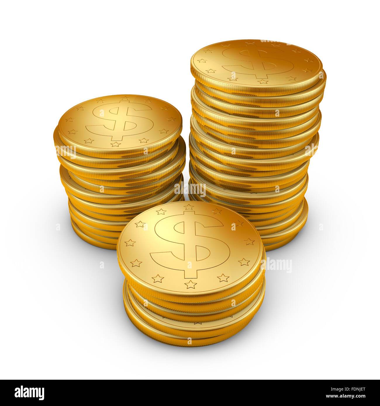 Coins stack 3d illustration isolated hi-res stock photography and ...