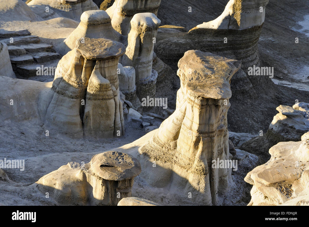 Badlands, hoodoos, Willow Creek, Drumheller, ASlberta, Canada Stock ...
