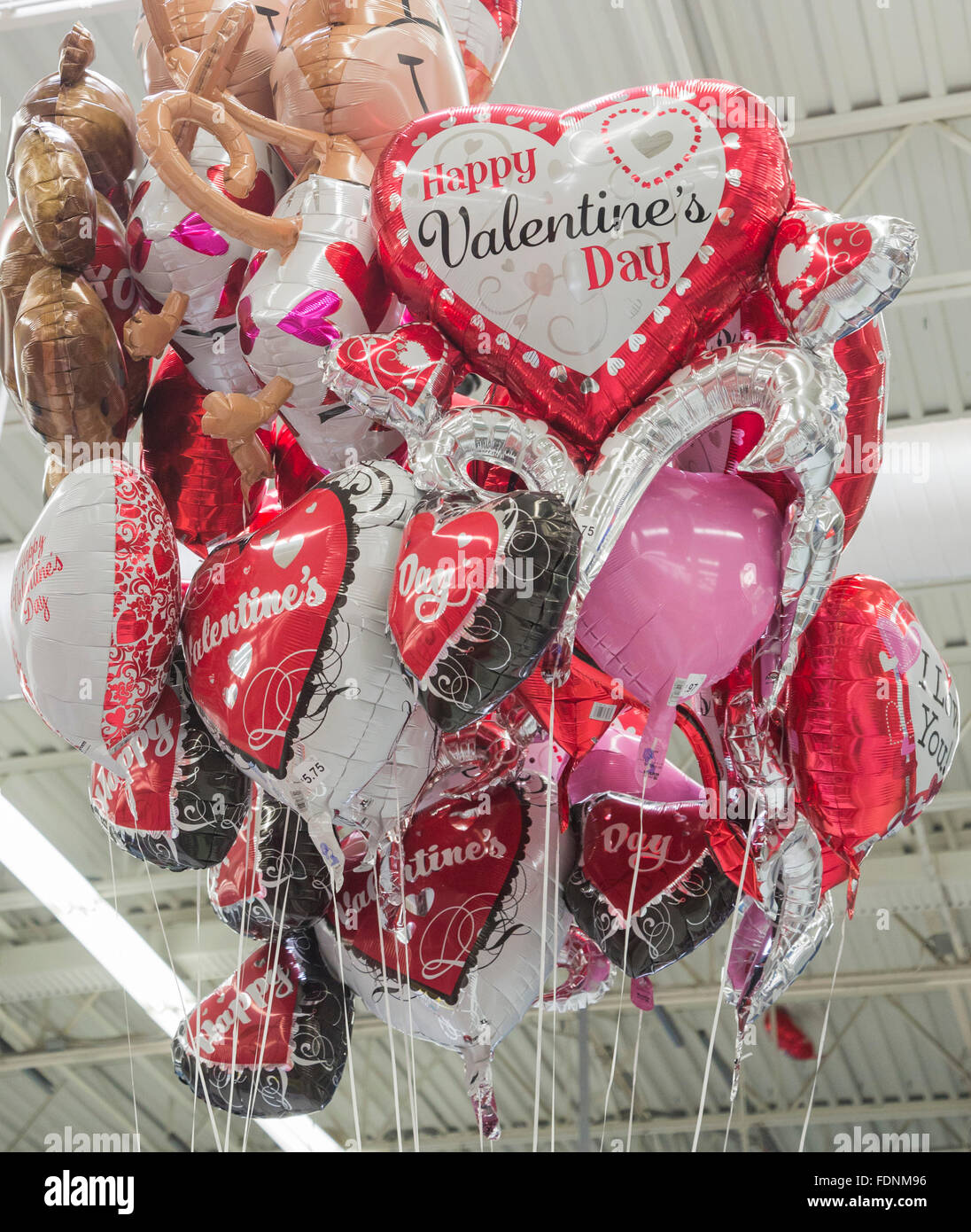 Valentines Display inside store Stock Photo - Alamy