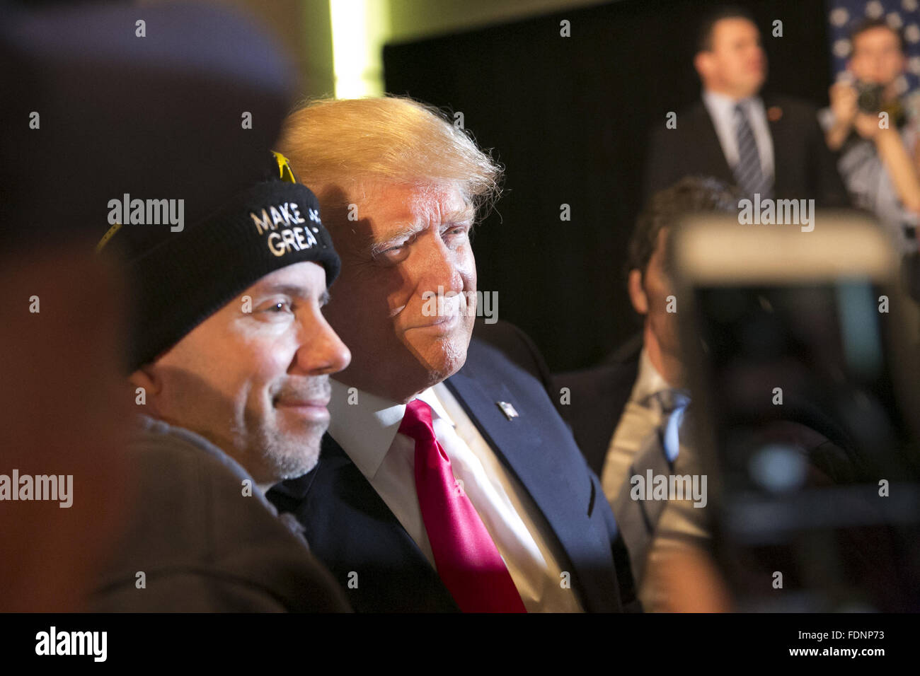 Cedar Rapids, Iowa, USA. 1st Feb, 2016. Donald Trump shakes hands ...