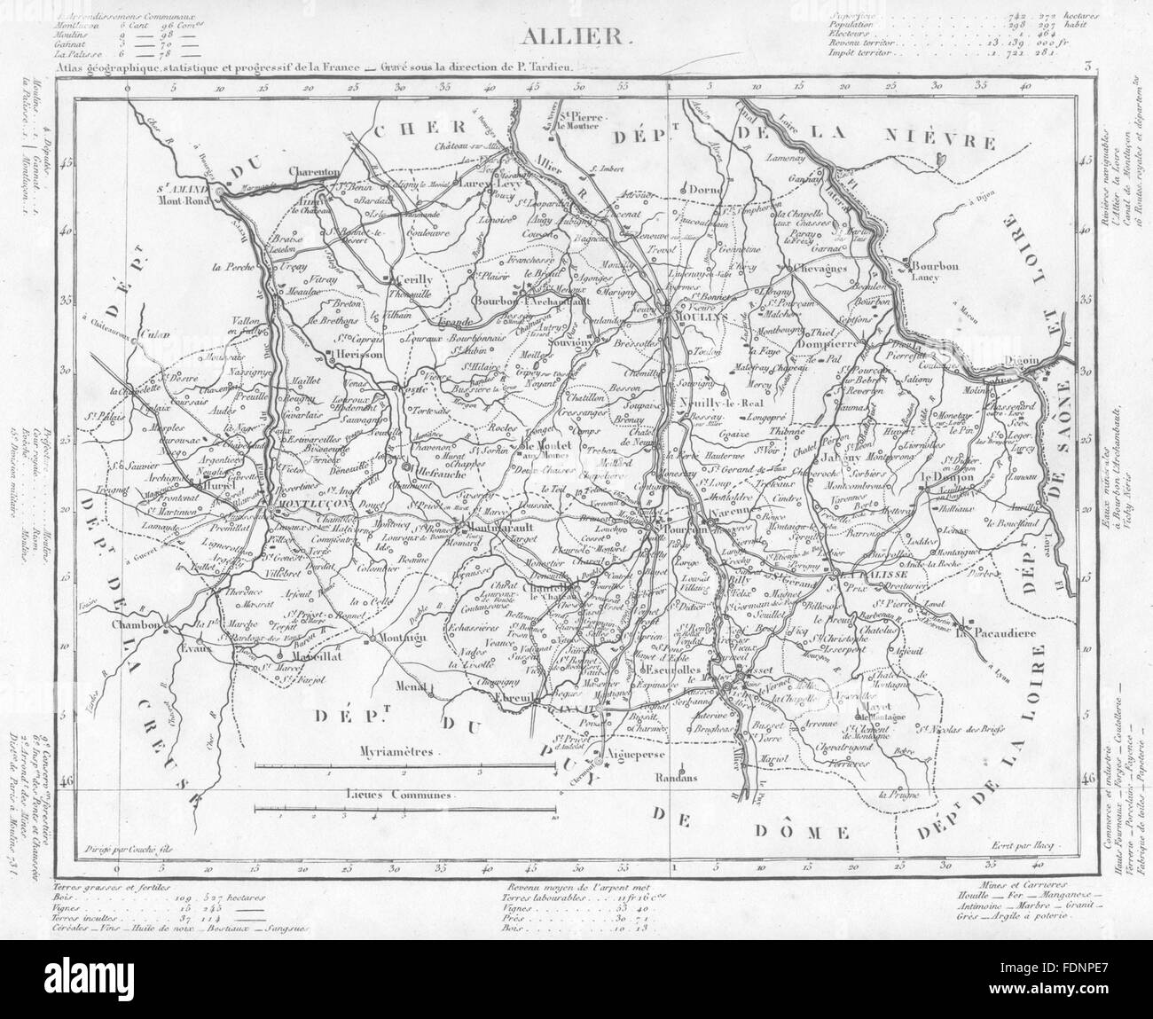 Map of allier hi-res stock photography and images - Alamy