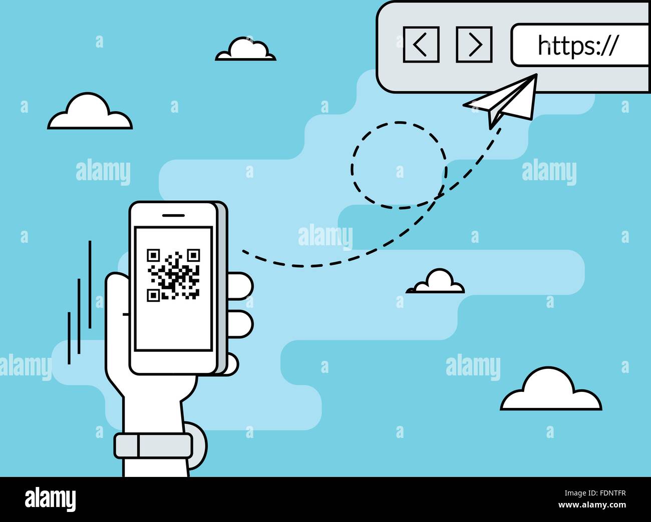 Smart phone scanning man Stock Vector Images - Alamy