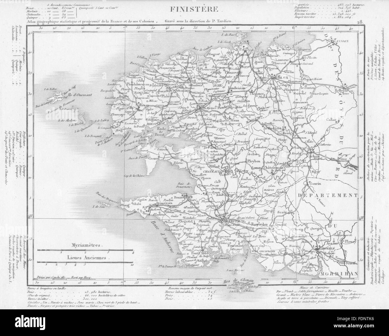 Map of finistere Black and White Stock Photos & Images - Alamy