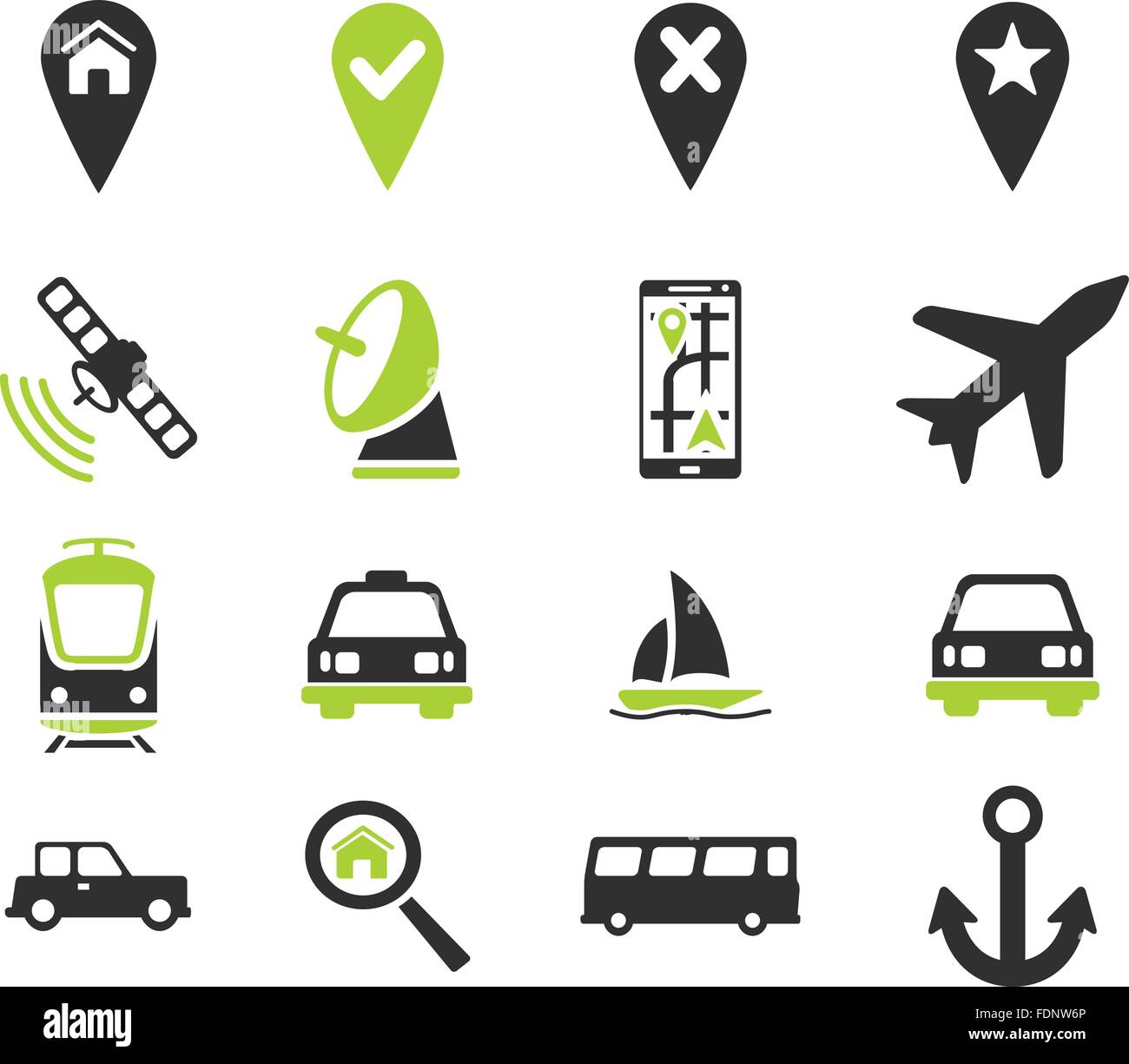 Navigation simply icons Stock Vector Image & Art - Alamy