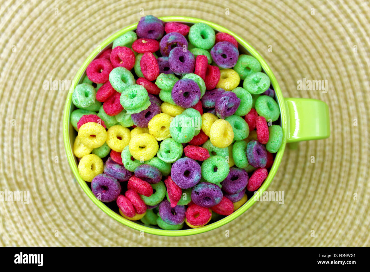 Colorful breakfast cereals Stock Photo - Alamy