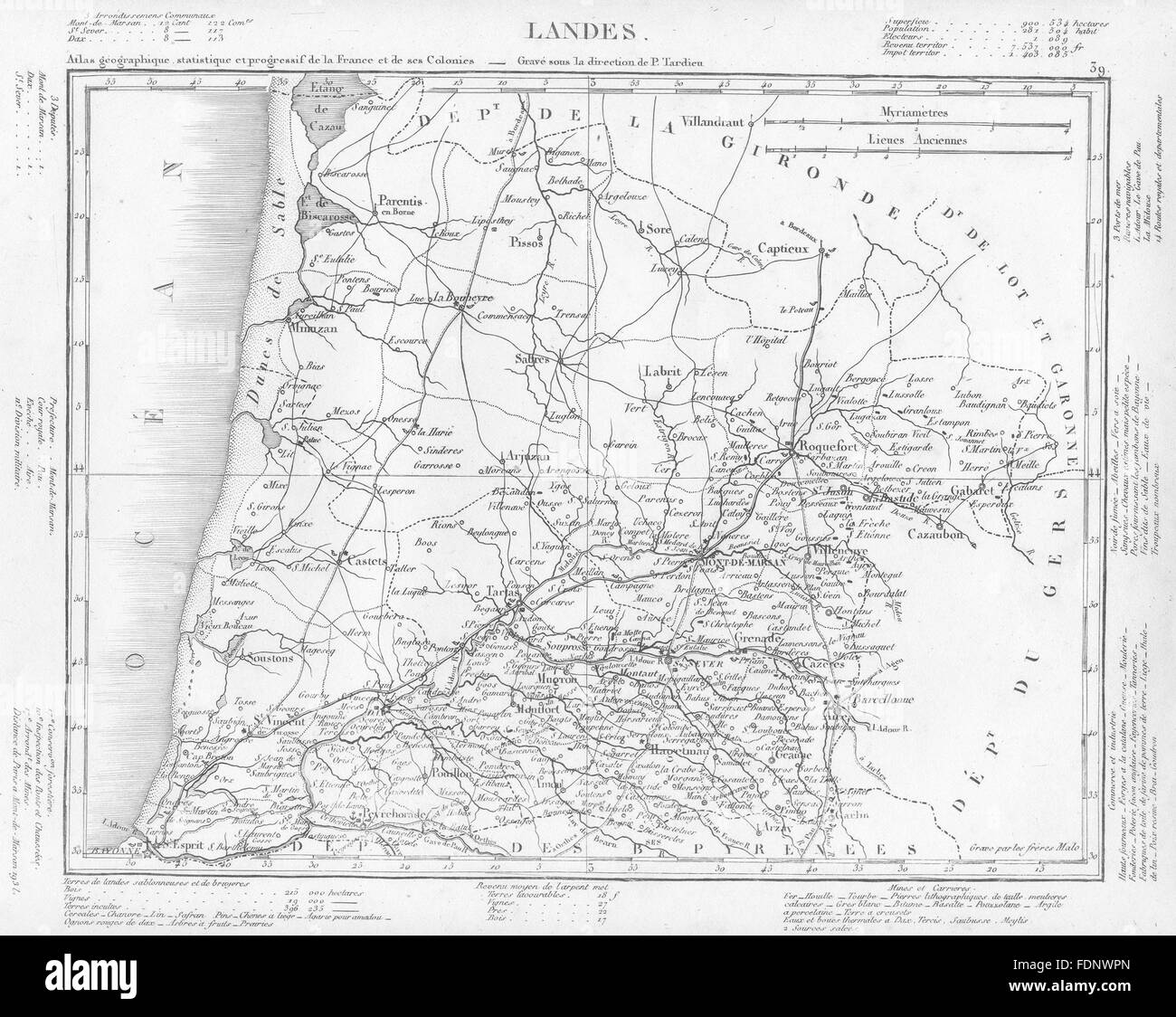 Landes map hi-res stock photography and images - Alamy