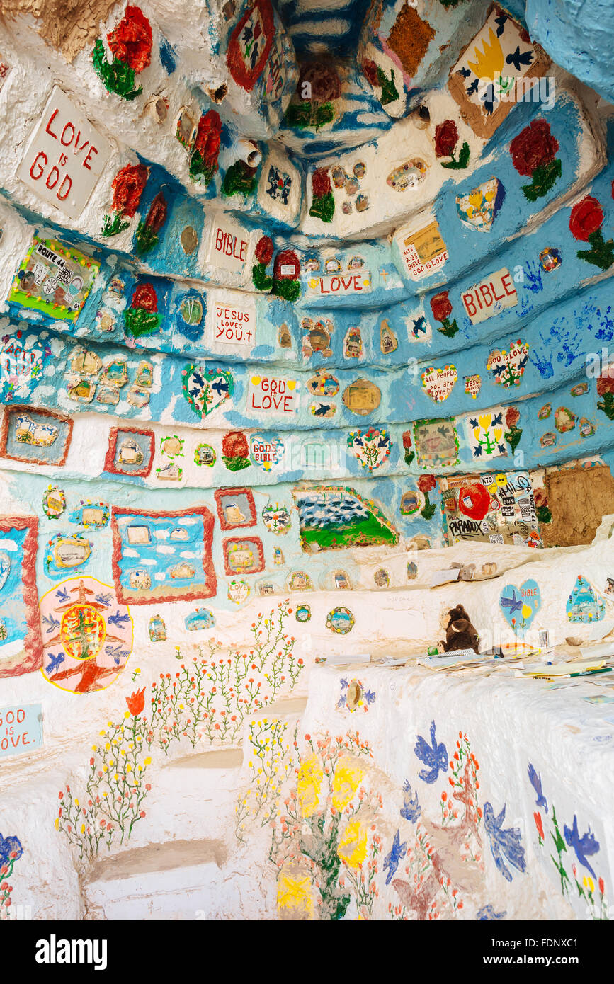 Inside The Hogan at Salvation Mountain, a monument created by Leonard ...