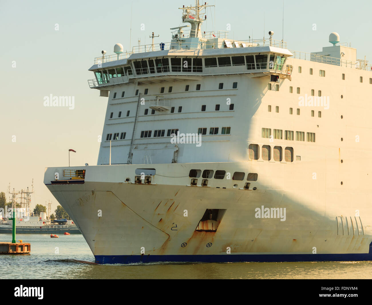 Large cruise ship ferry approaching the harbor Stock Photo - Alamy