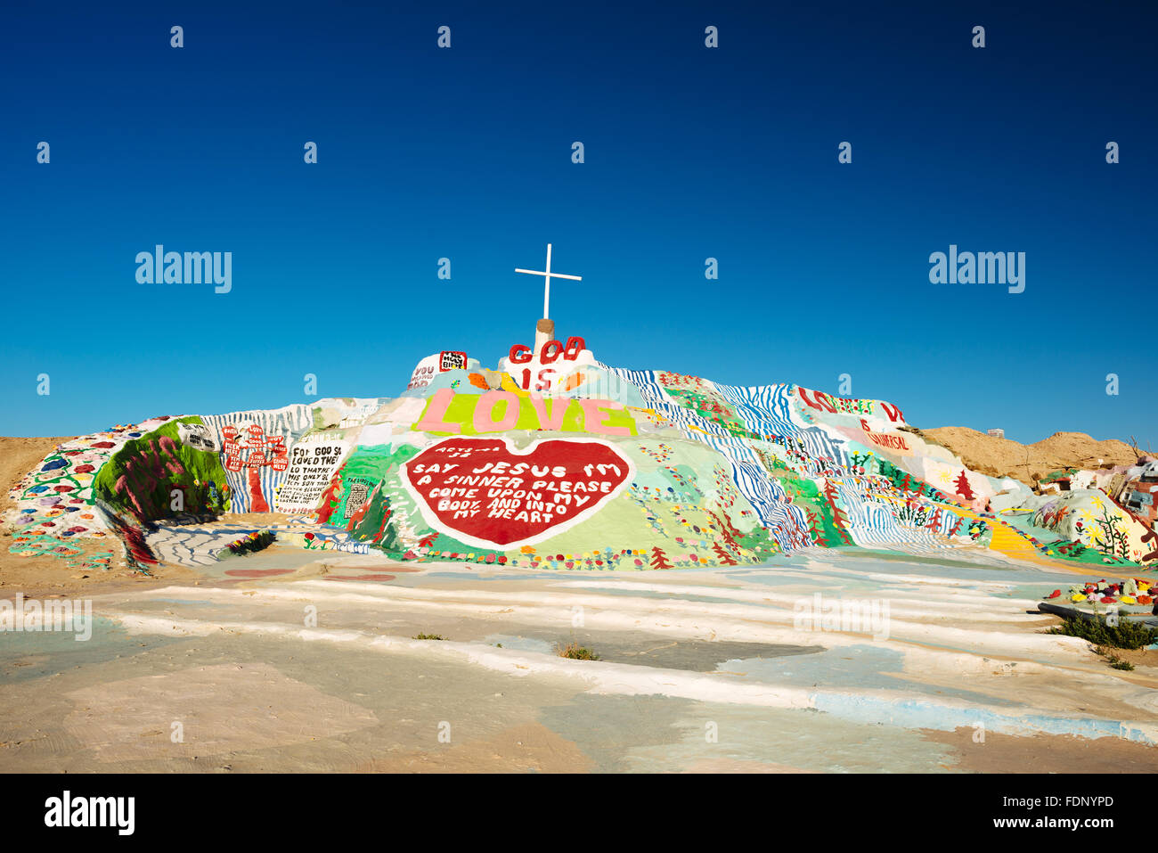 Salvation Mountain, a monument created by Leonard Knight in Slab City ...