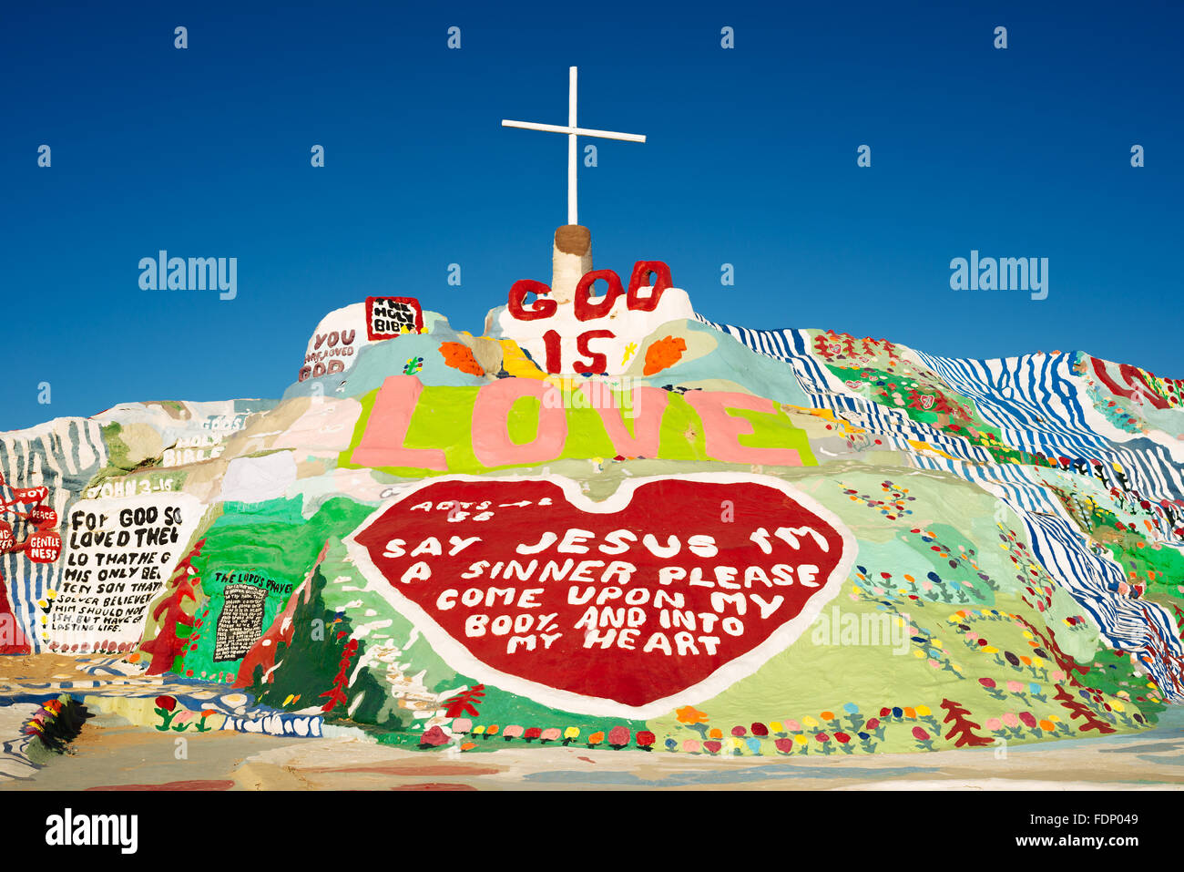 Salvation Mountain, a monument created by Leonard Knight in Slab City ...