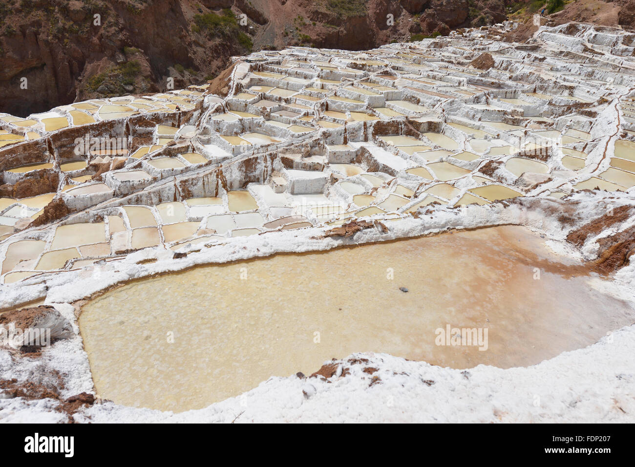 Salina de Maras, the traditional inca salt field in Maras near Cuzco in ...