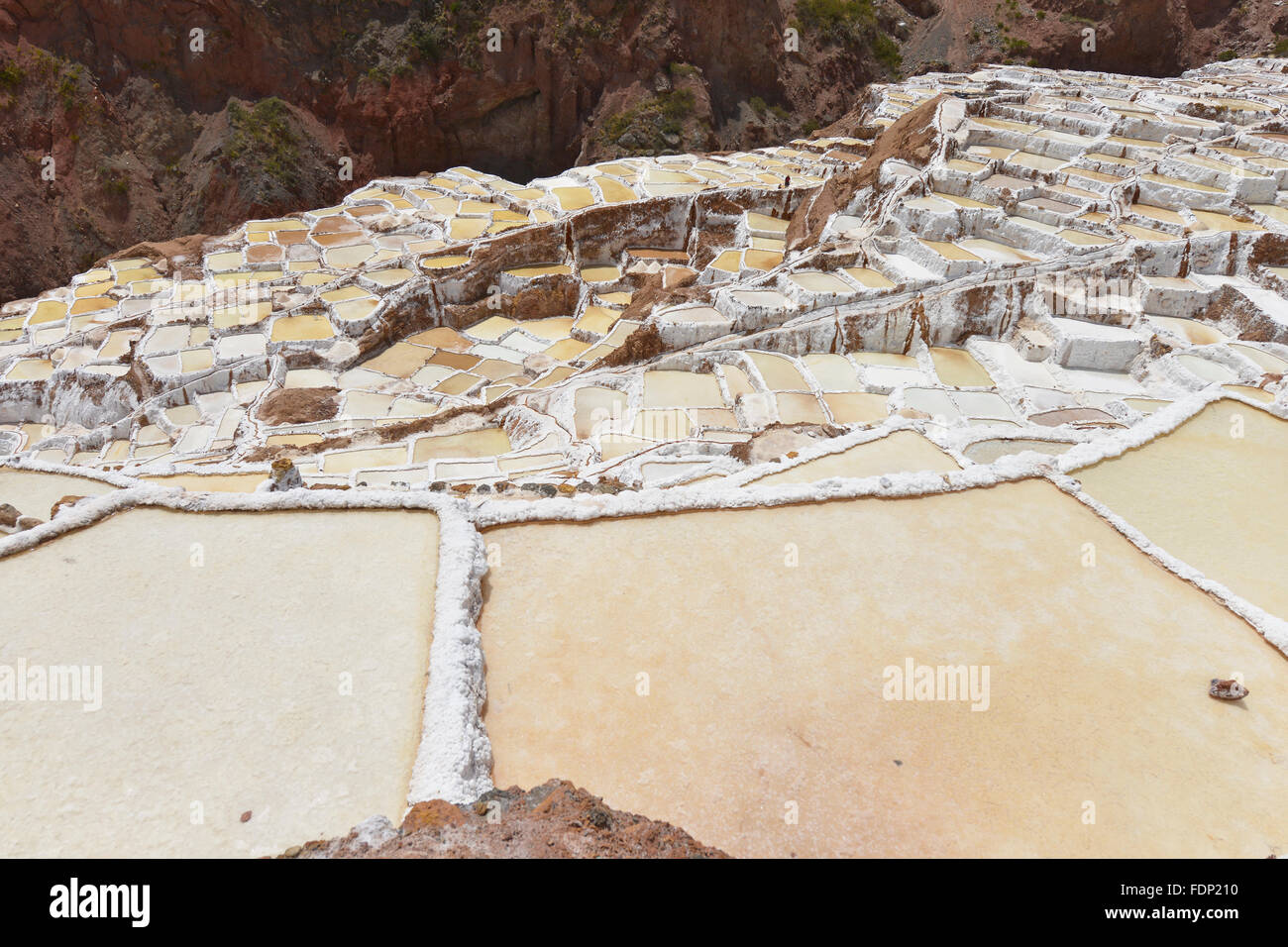 Salina de Maras, the traditional inca salt field in Maras near Cuzco in ...