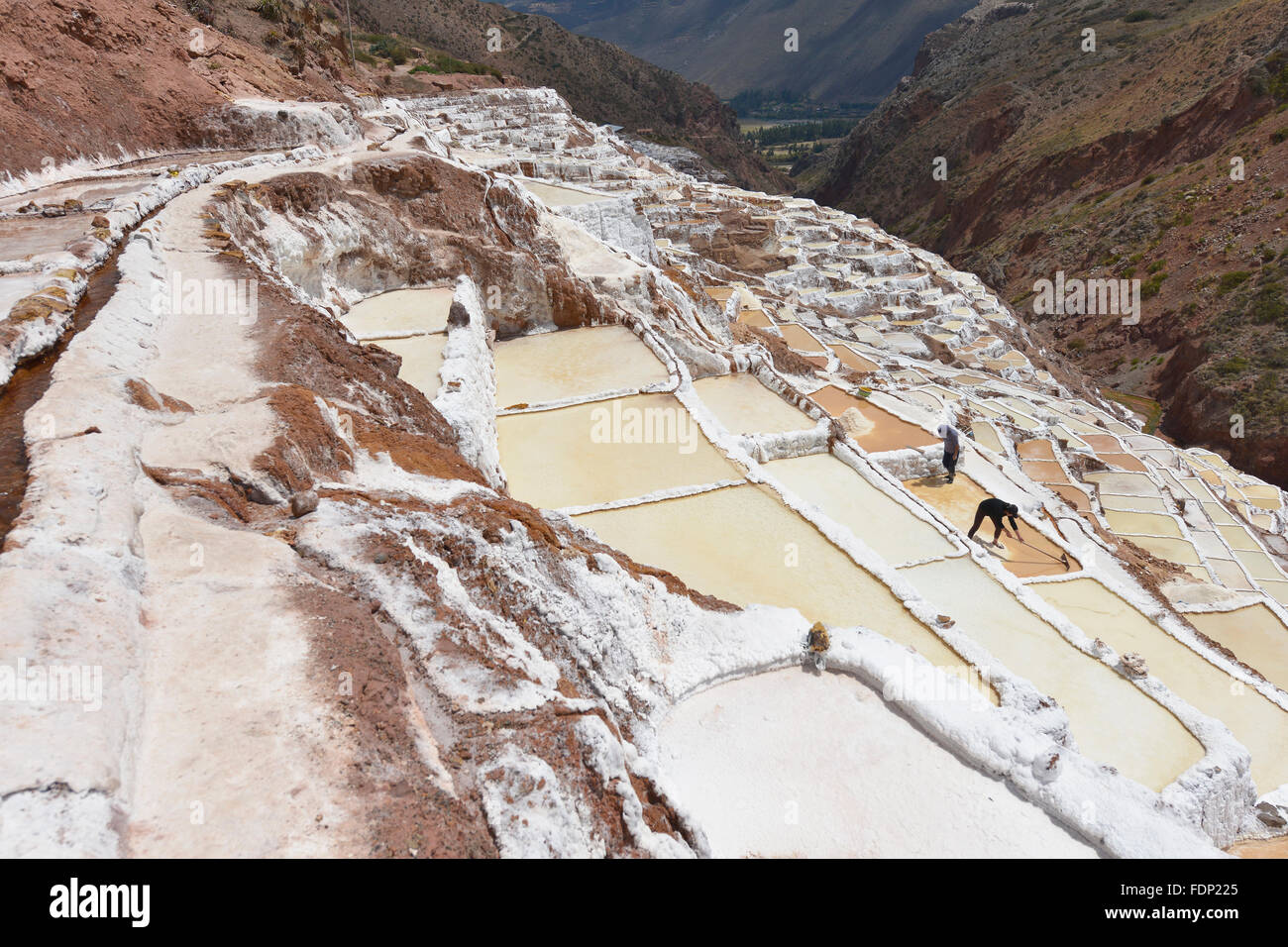 Salina de Maras, the traditional inca salt field in Maras near Cuzco in ...